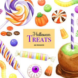 Halloween Treats Candy Clip Art Clipart Treat Sweets Candies | Etsy