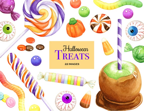 Halloween Treats Candy Clip Art Clipart Treat Sweets Candies | Etsy