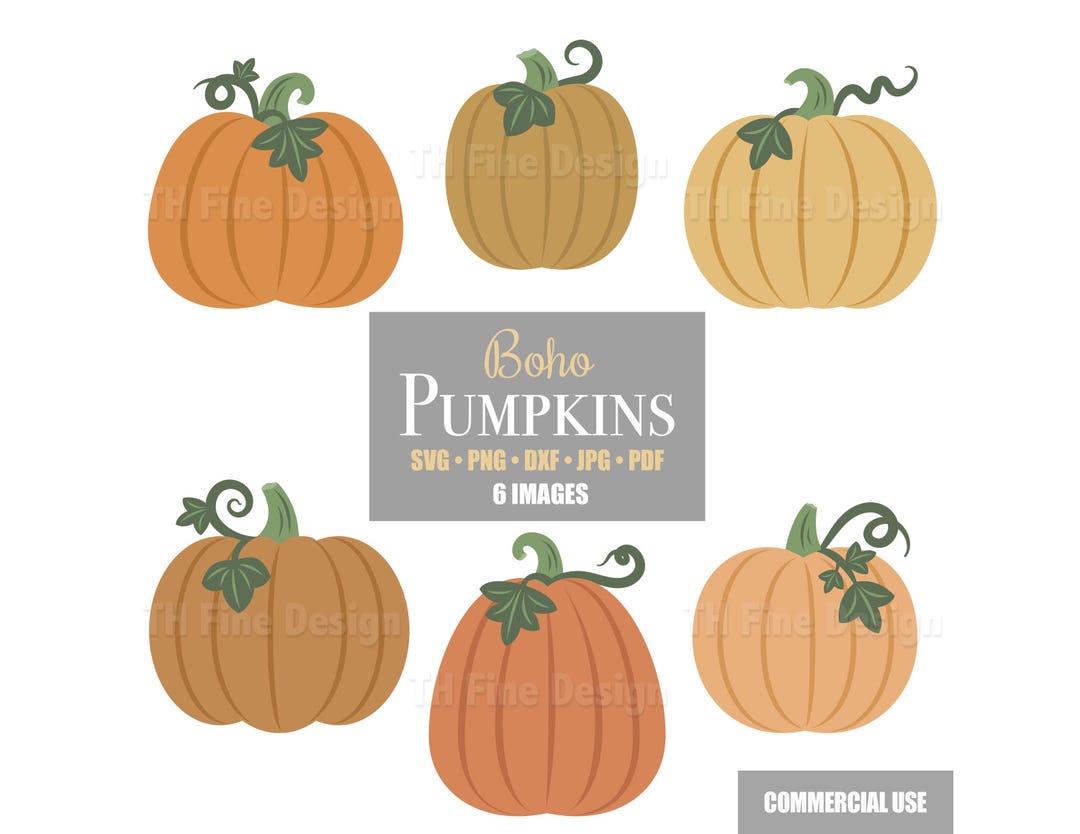 SVG Boho Pumpkin Clip Art Cute Pumpkins Clipart Fall Autumn ...