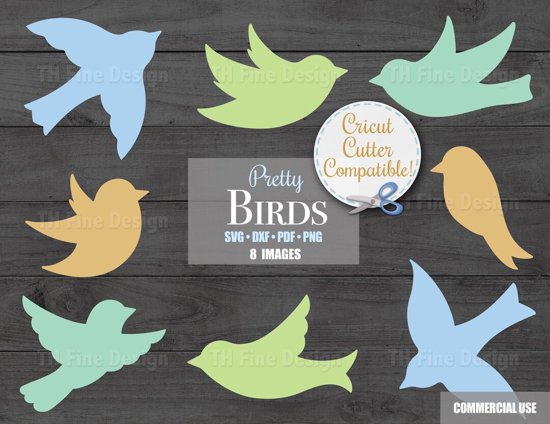 SVG Birds Pretty Bird Artwork Elegant Bridal Shower Baby Party - Etsy