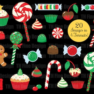 SVG Christmas Candy Clip Art Holiday Sweets Treats Files Printable ...