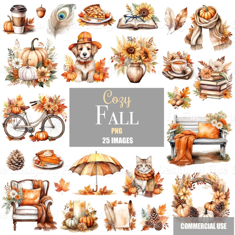Fall Animals Clipart - Etsy