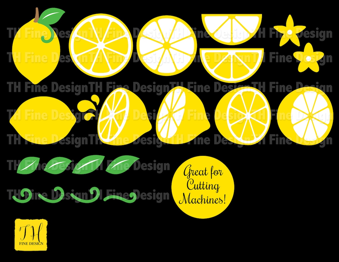 SVG Lemon Clip Art Citrus Slice Cricut Cut Laser Glow Forge File ...