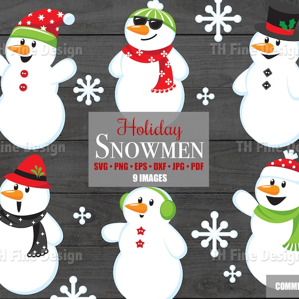 Snowmen Clip Art - Etsy