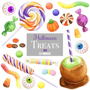 Halloween Treats Candy Clip Art Clipart Treat Sweets Candies Pumpkin ...
