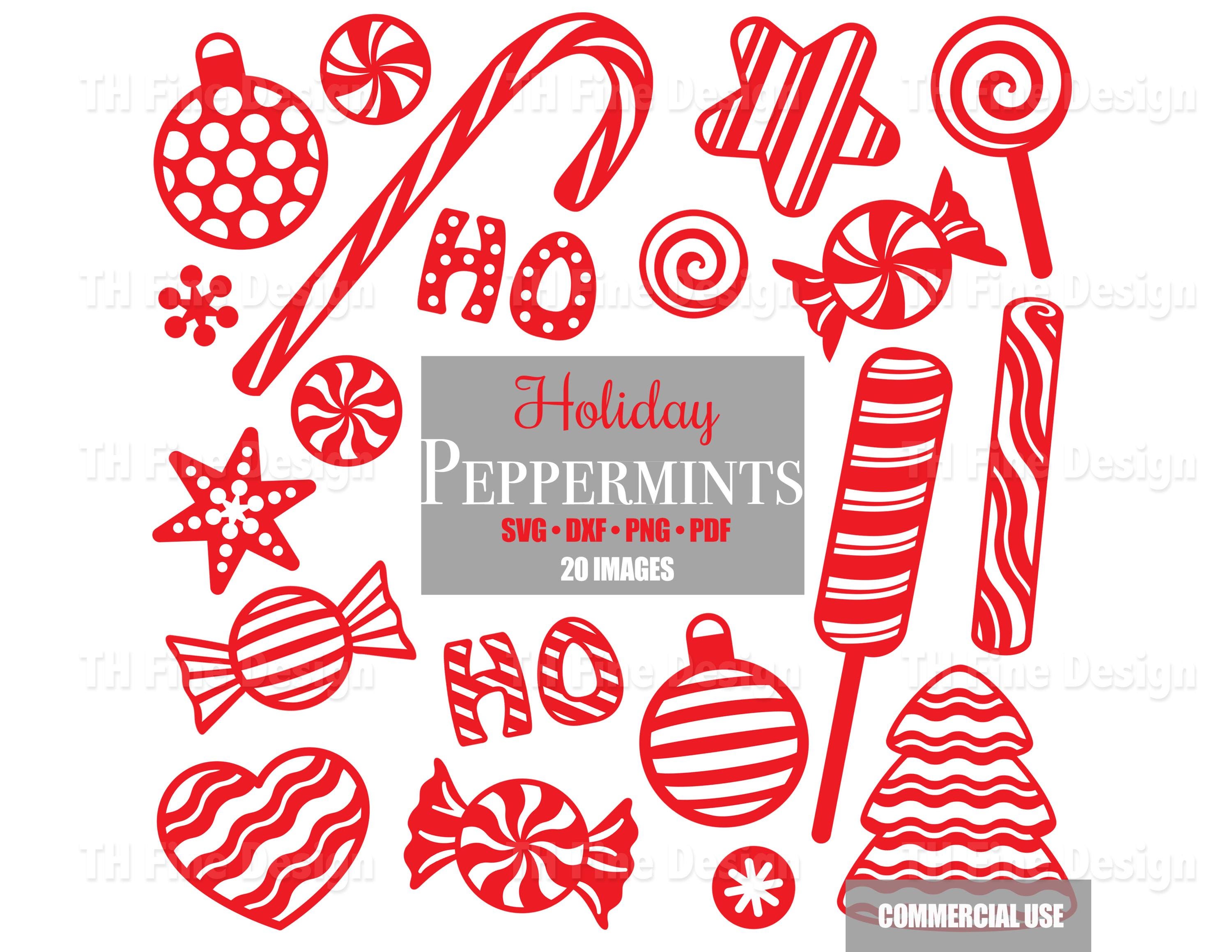SVG Peppermint Candy Cane Clip Art Holiday Christmas Cricut Machine Cut ...