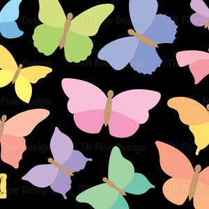 SVG Pastel Butterfly Clip Art Bundle Spring Layered Files Printable ...