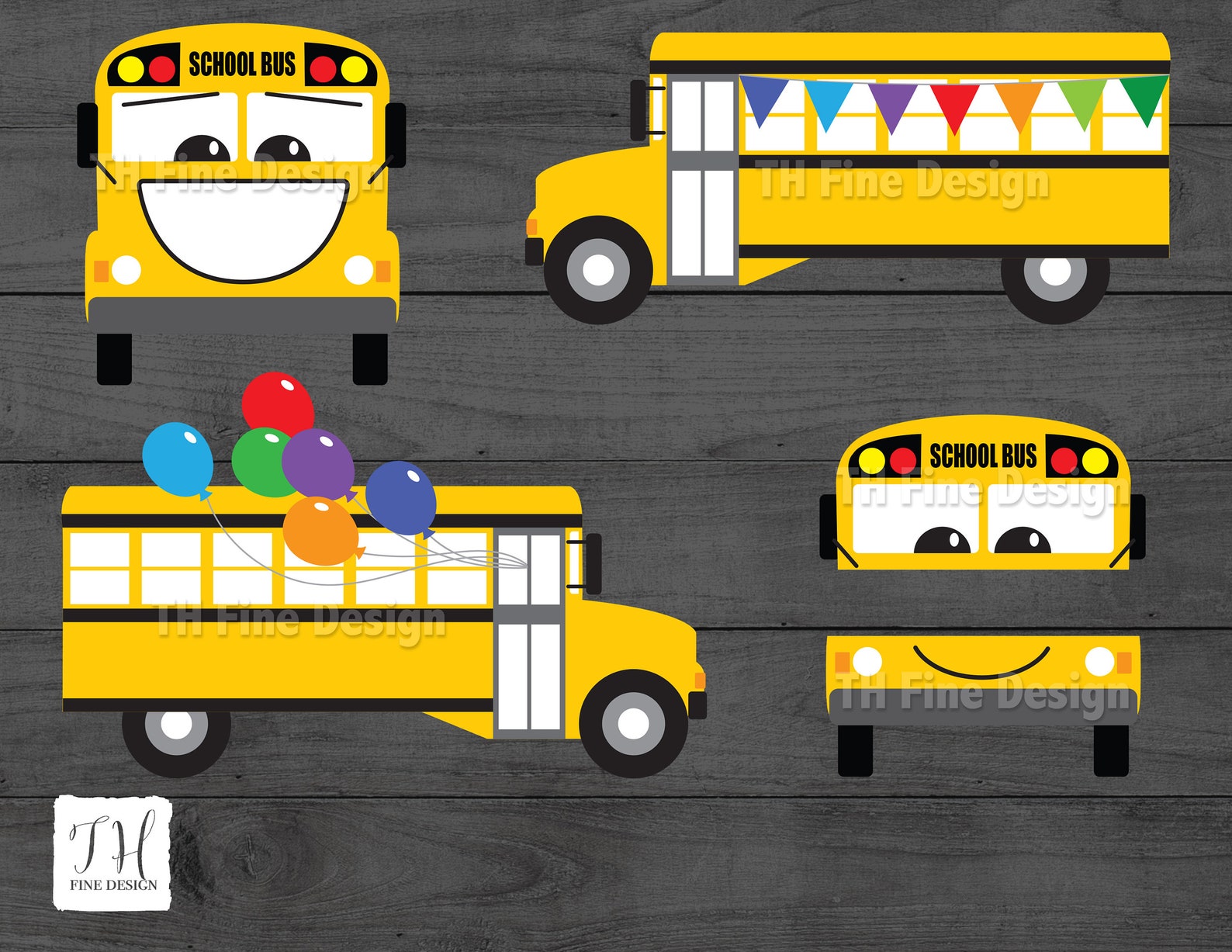 SVG School Buses Bus Cute Fun Name Labels Bundle Cricut Silhouette ...