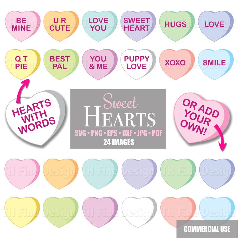 Sweetheart Candy Clipart - Etsy
