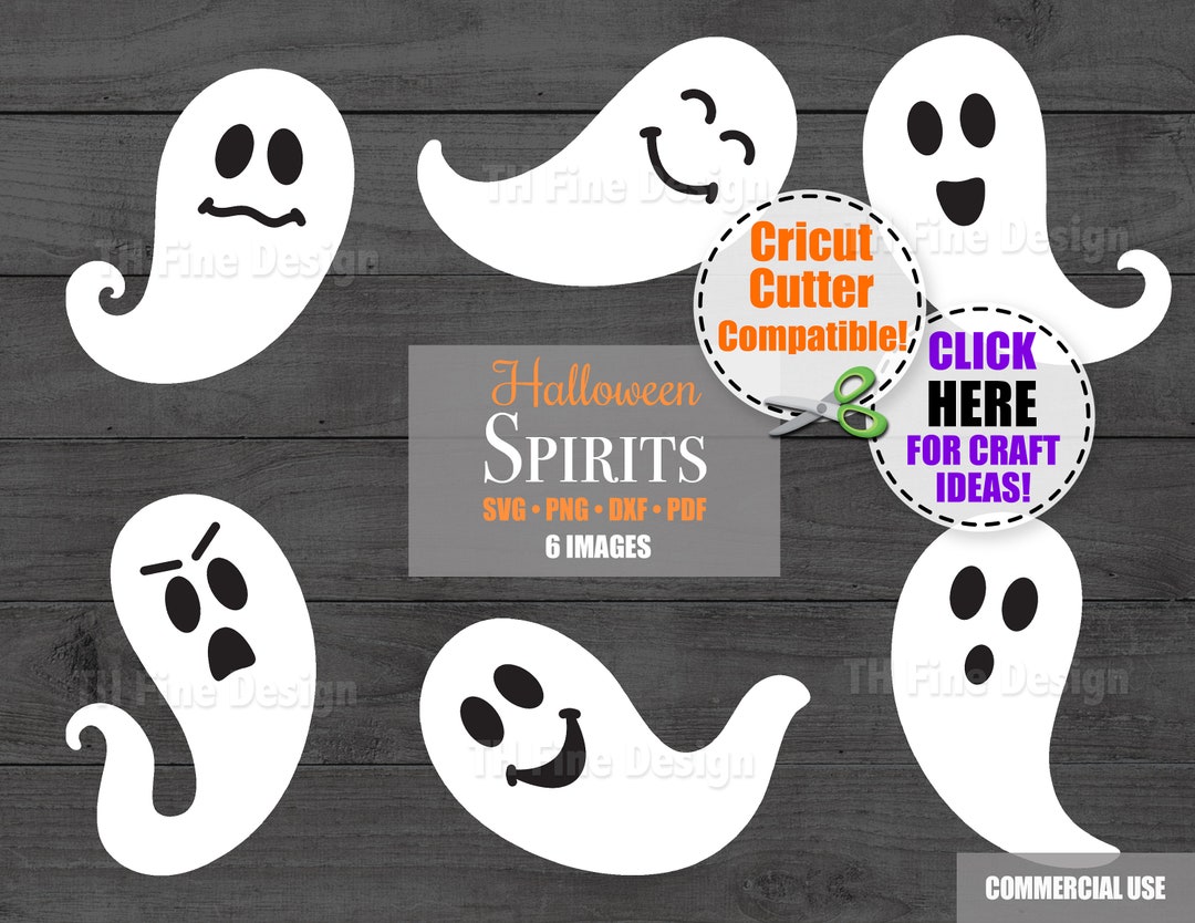 SVG Ghosts Halloween Ghost Cute Spirit Cricut Cutter Clip Art Download ...