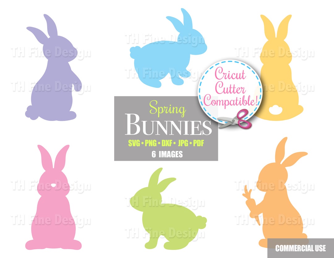 Spring Bunny Silhouette: Rabbit Clip Art for Cricut (digital Download ...