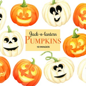 Halloween Pumpkin Jack-o-lanterns Clip Art Spooky Cute | Etsy
