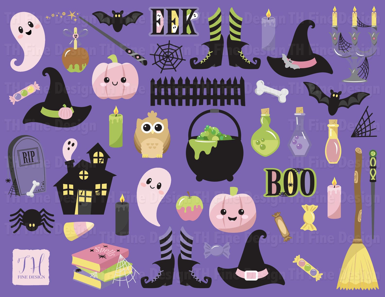 SVG Pink Halloween Clip Art Clipart Images Download Cute Pumpkins Witch ...