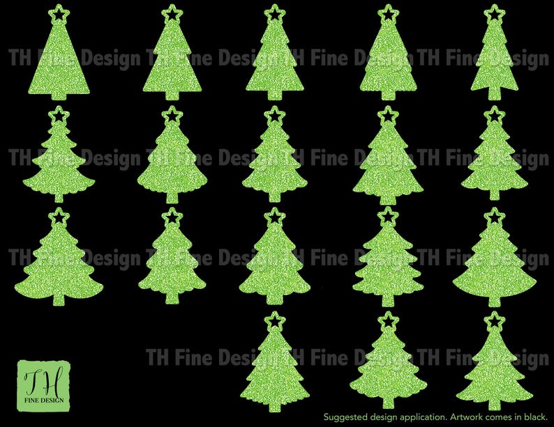 SVG Silhouette Christmas Trees Clip Art Cricut Cutting Machine File ...