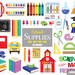 SVG School Supplies Clip Art Download Bundle Teacher Room - Etsy