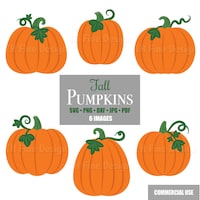 Kawaii Pumpkins Clipart, Cute Fall SVG Bundle, Thanksgiving PNG, Autumn ...