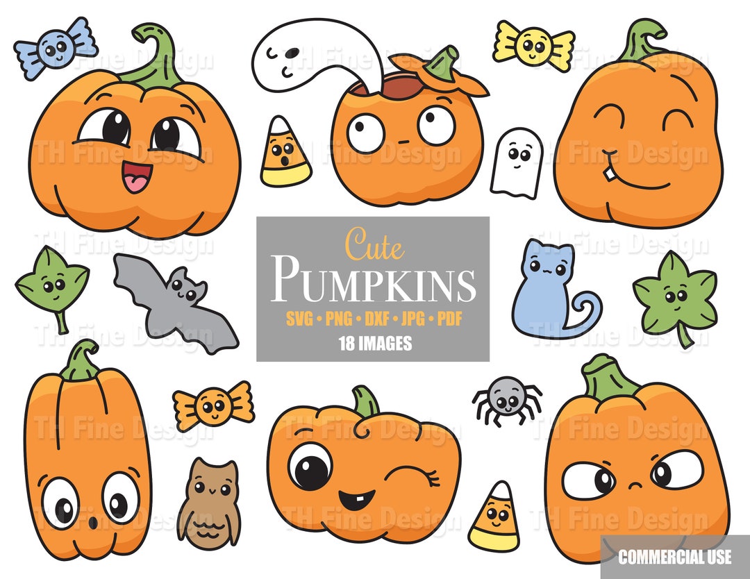 Halloween Jack-o-lantern Pumpkins Cute Jackolanterns Clip Art Download ...