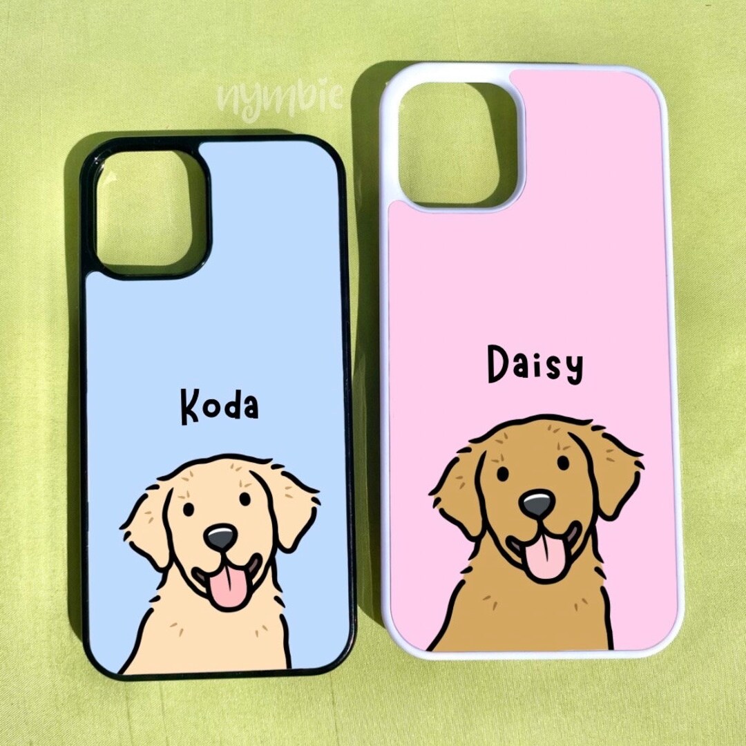 Golden Retriever Cartoon Dog Breed Phone Case Personalised Pet Portrait ...