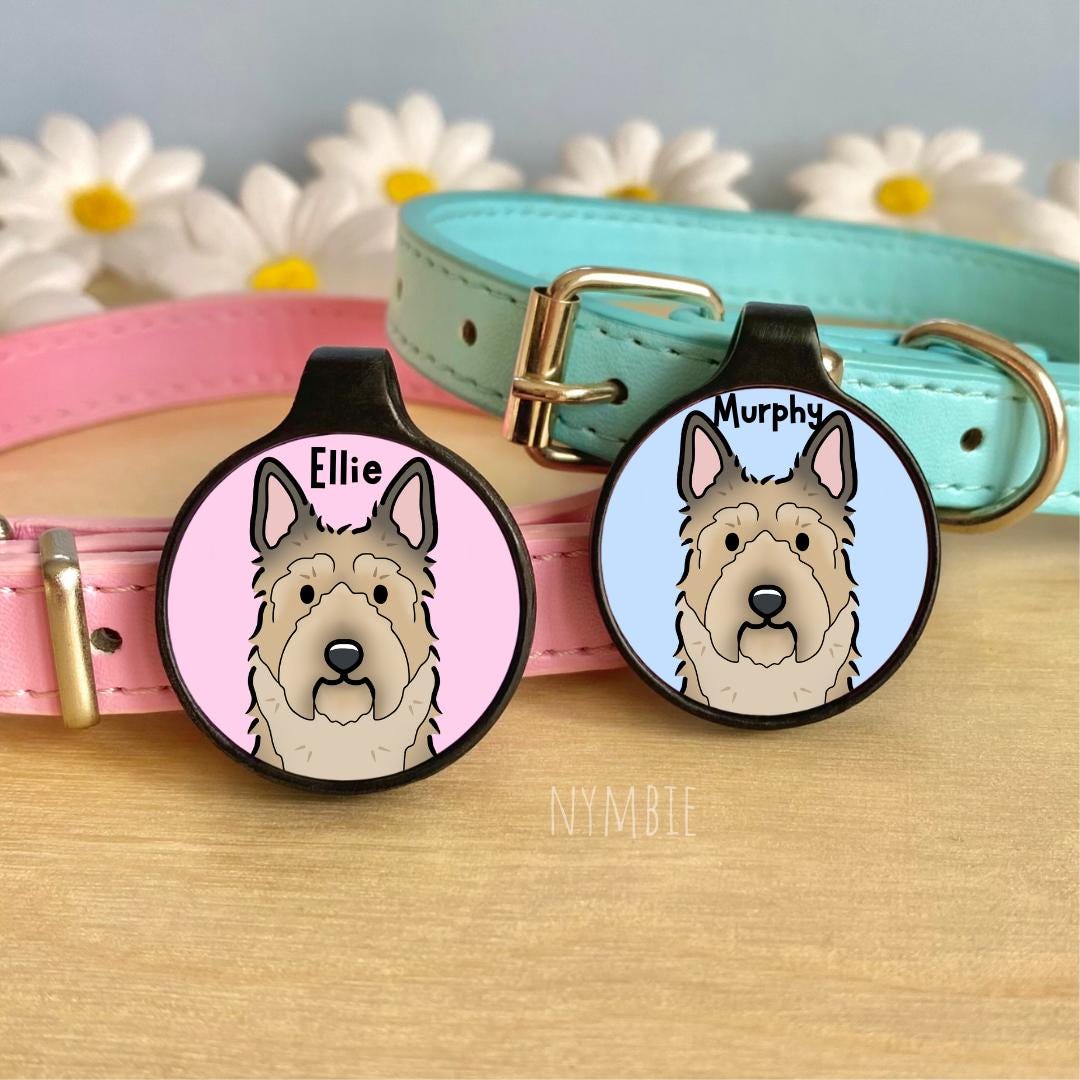 Berger Picard Dog Tag Cute Breed Cartoon Personalised Portrait Silent ...