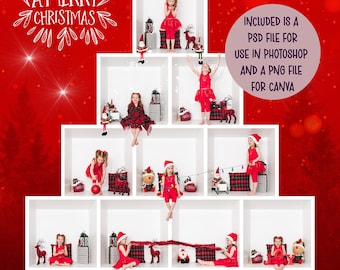 Cardboard 9 Box Photography Template, Collage in the Box Photography ...