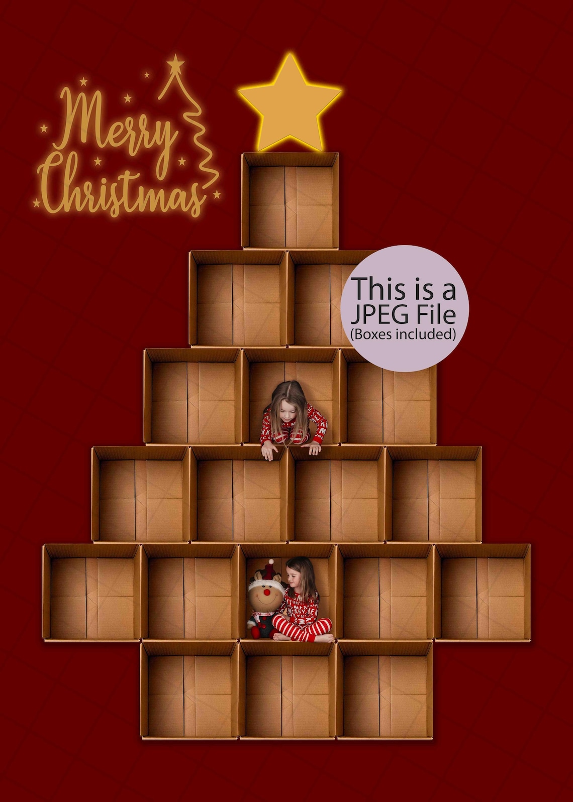 Cardboard Christmas Tree for in the Box Photography, 18 Empty Boxes ...