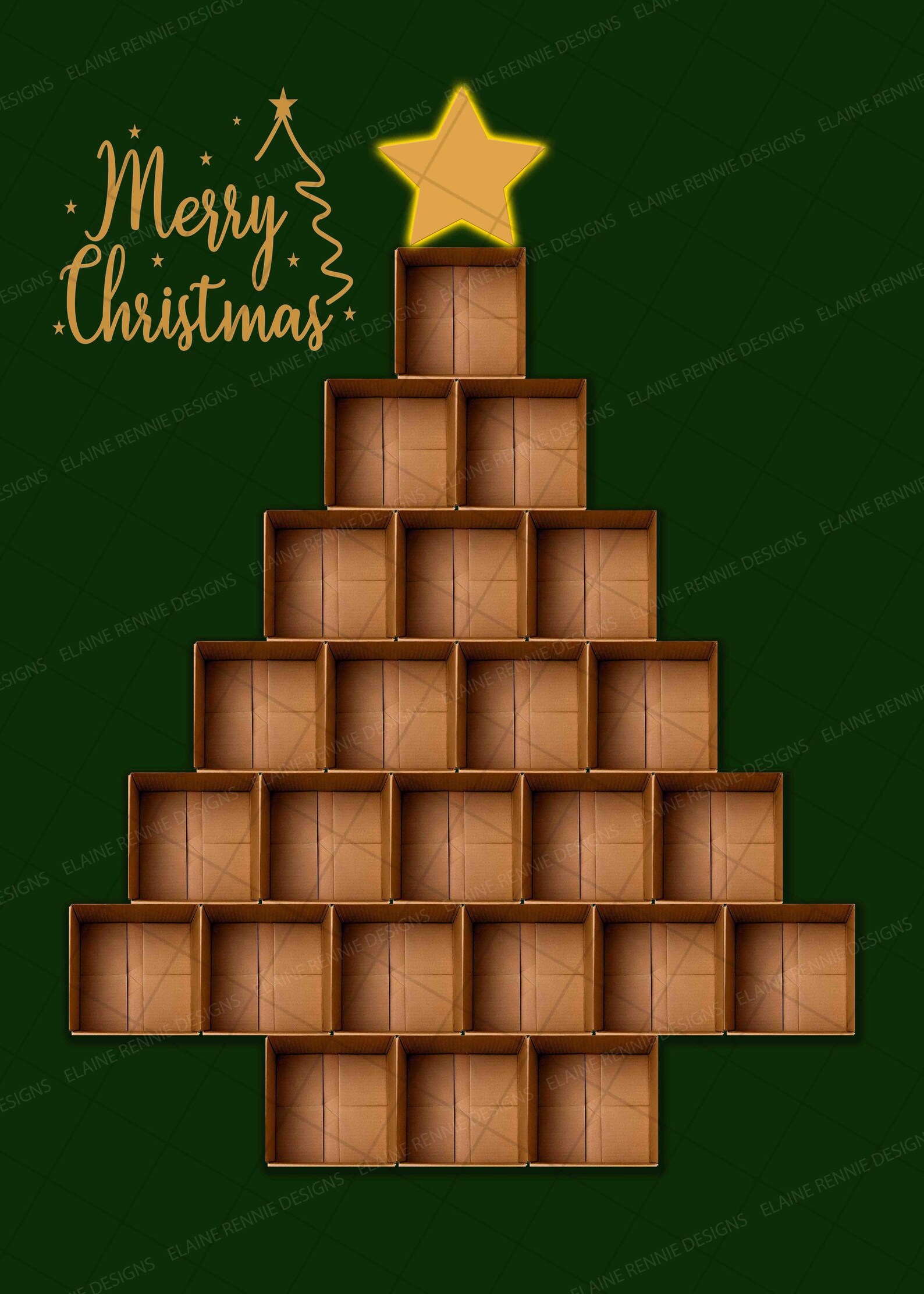 Cardboard Christmas Tree for in the Box Photography, 24 Empty Boxes ...