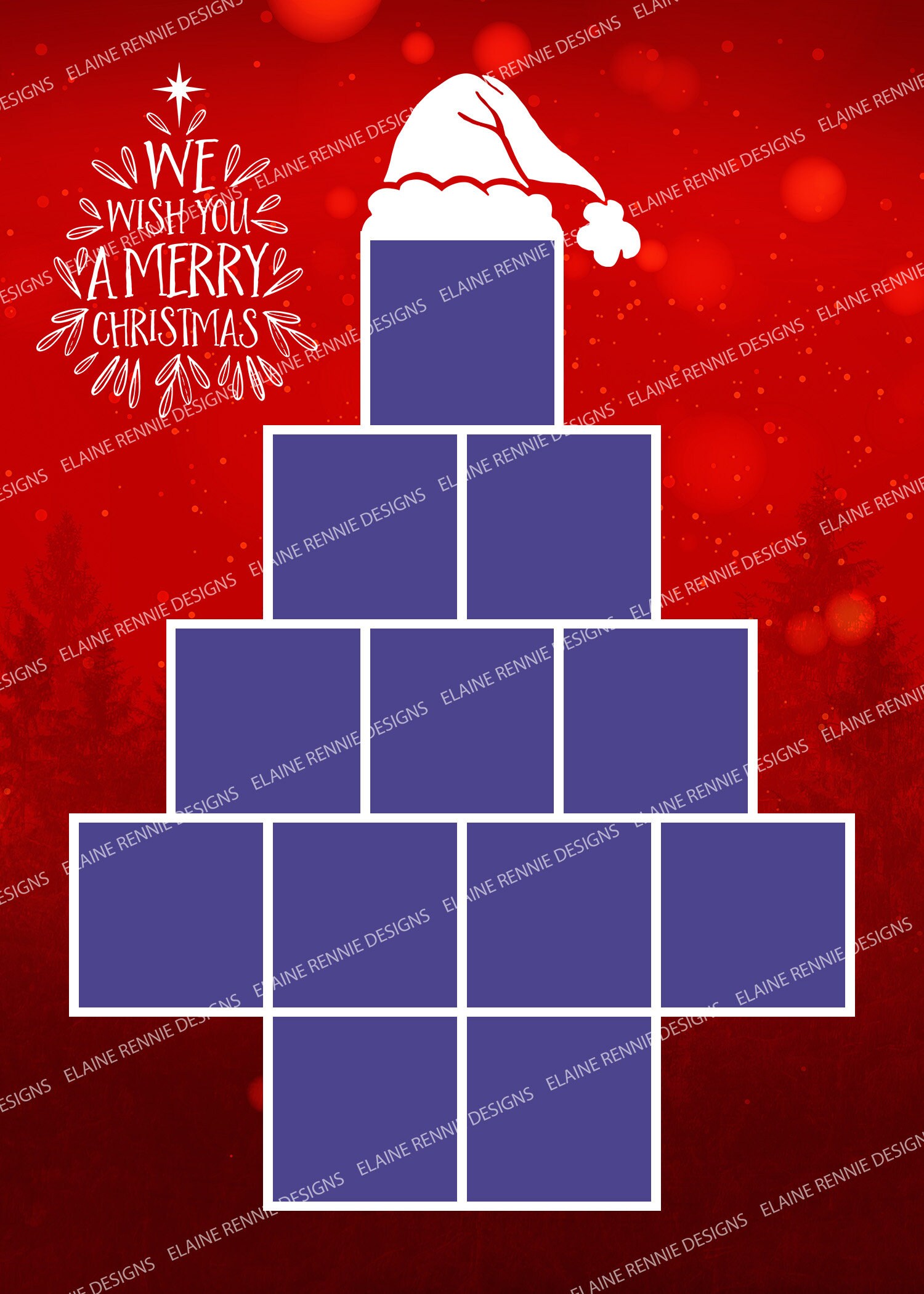 Christmas Tree in the Box Photography Template, Collage for Box ...