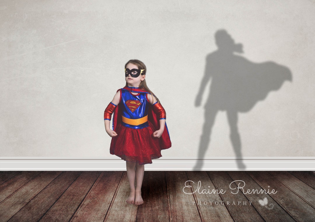 Female Superhero Wall Shadow Digital Background, Shadow Backdrop ...