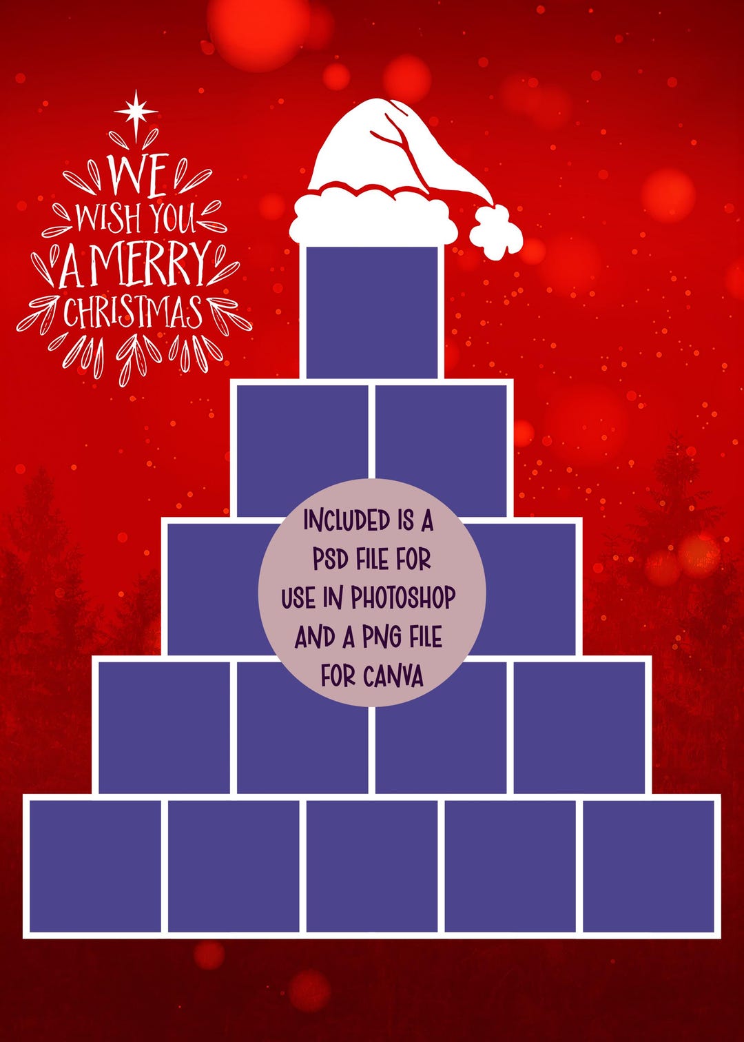 Christmas Tree in the Box Photography Template, 15 Boxes, Collage ...