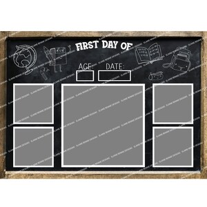 First Day of School in the Box Photography Template, Collage for ...