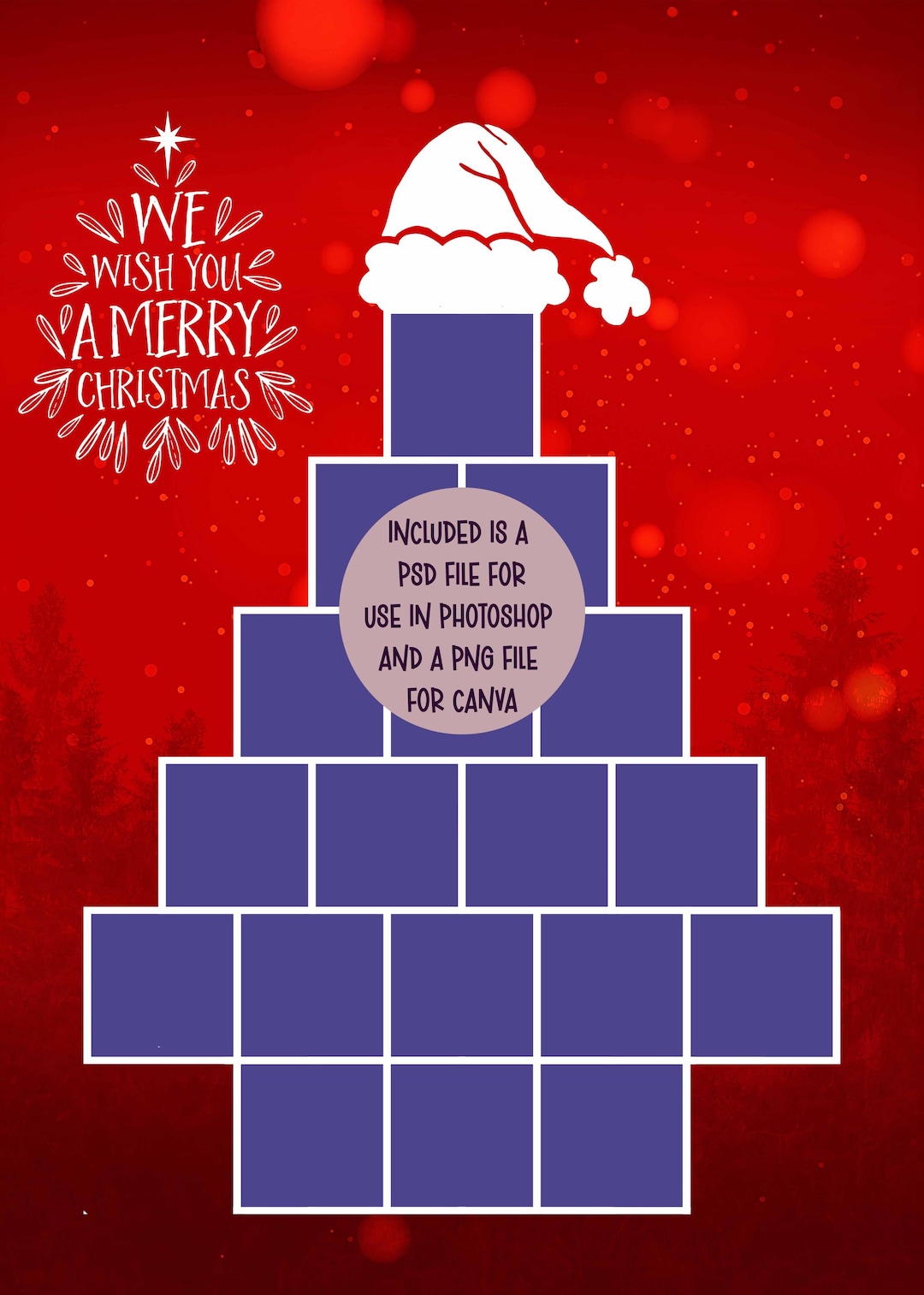 Christmas Tree in the Box Photography Template, 18 Boxes, Collage for ...