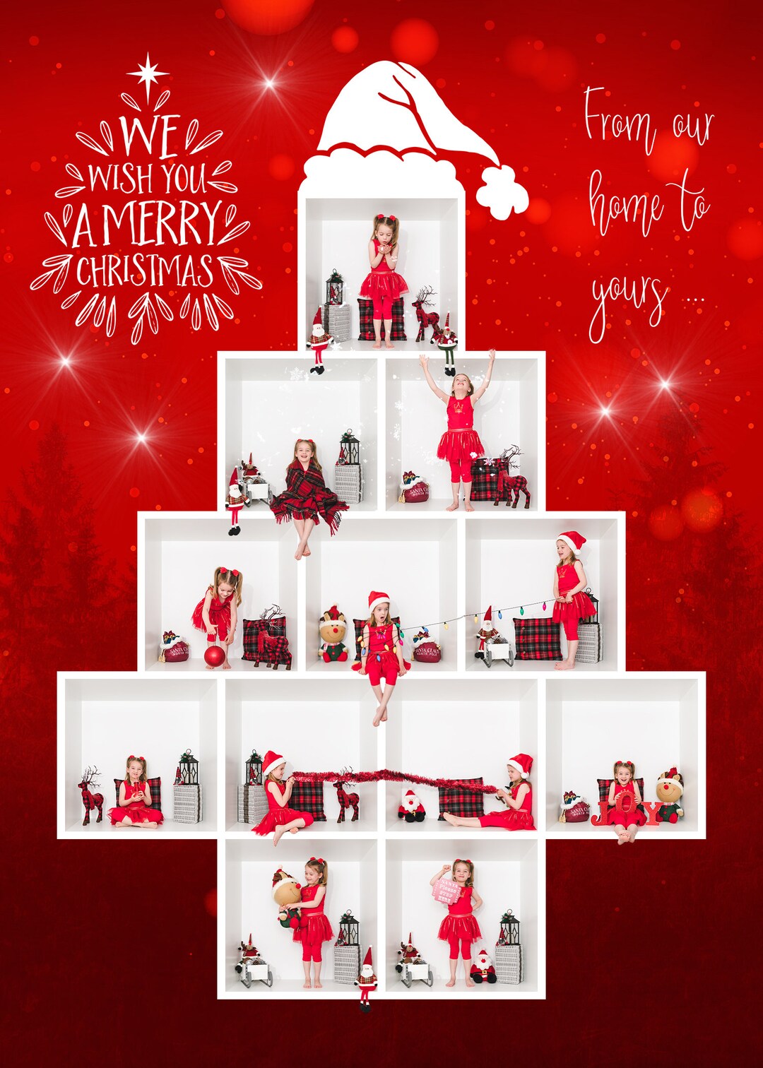 Christmas Tree in the Box Photography Template, Collage for Photography ...