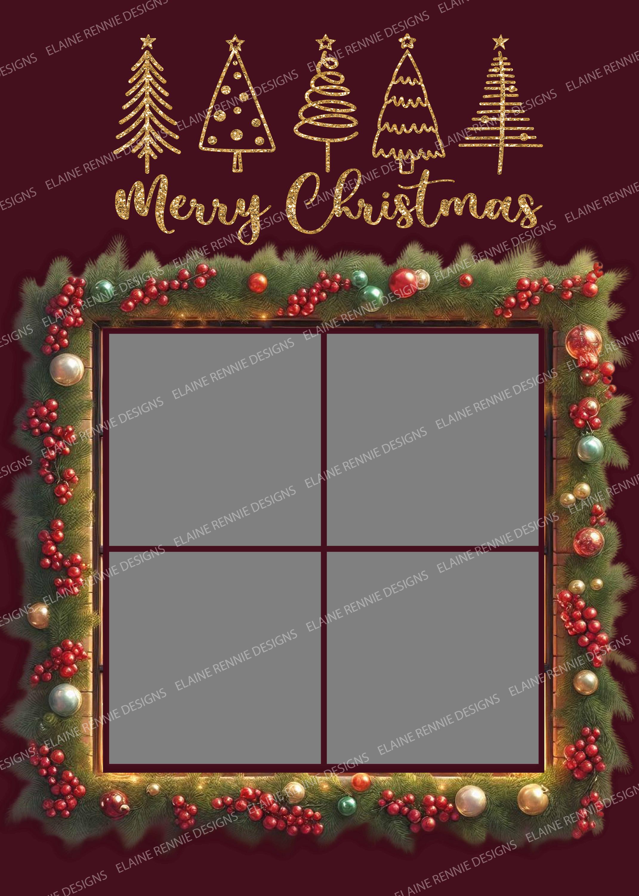 4 Box Christmas Window, in the Box Photography Template, Viral Box ...