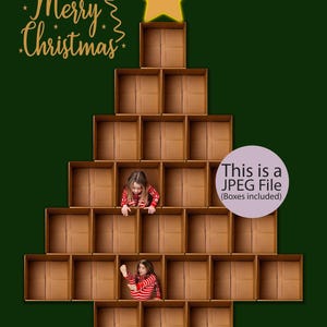 Christmas Cardboard Box Photoshoot Template - Etsy