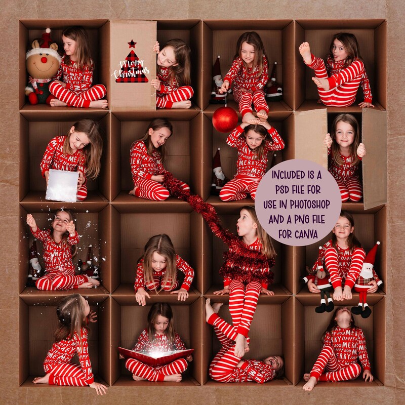 Christmas Photo Collage Cardboard Box - Etsy