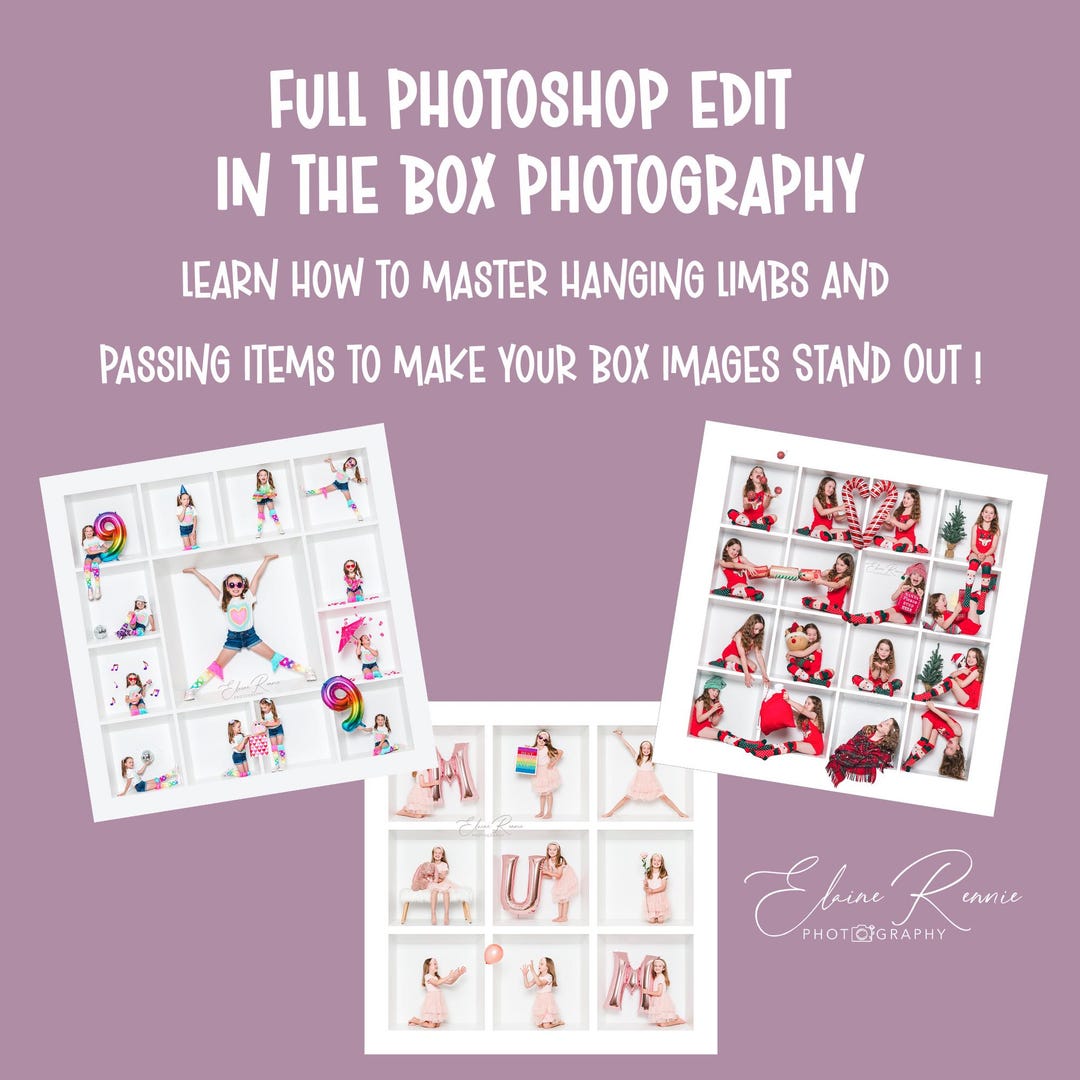 Full Video Tutorial How to Edit a Box Session in Photoshop, Learn in the Box Photography, Inside ...