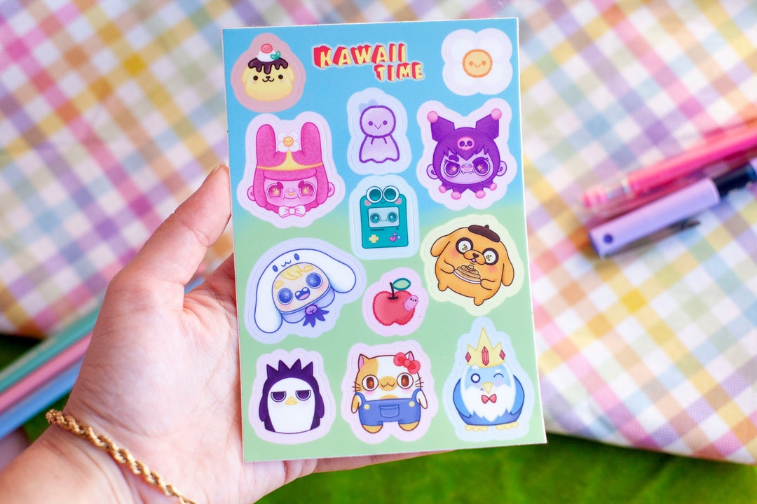 Adventure Time Sticker Sheet Kawaii - A6 Waterproof - 13 Stickers - Etsy