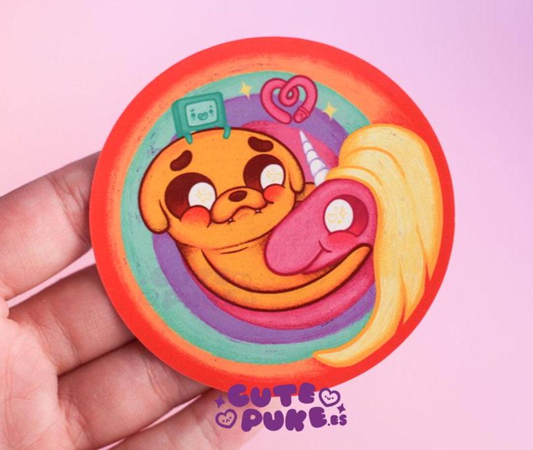 Adventure Time Jake and Lady Rainicorn Love Kawaii Waterproof Sticker ...