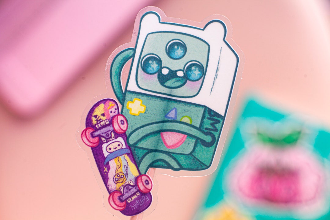 Bmo Adventure Time Sticker Clear Kawaii Skate 80mm Waterproof - Etsy