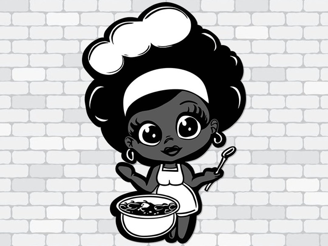Black Woman Cooking Svg, Afro Woman Svg, Mandala Svg, Black Woman Art ...