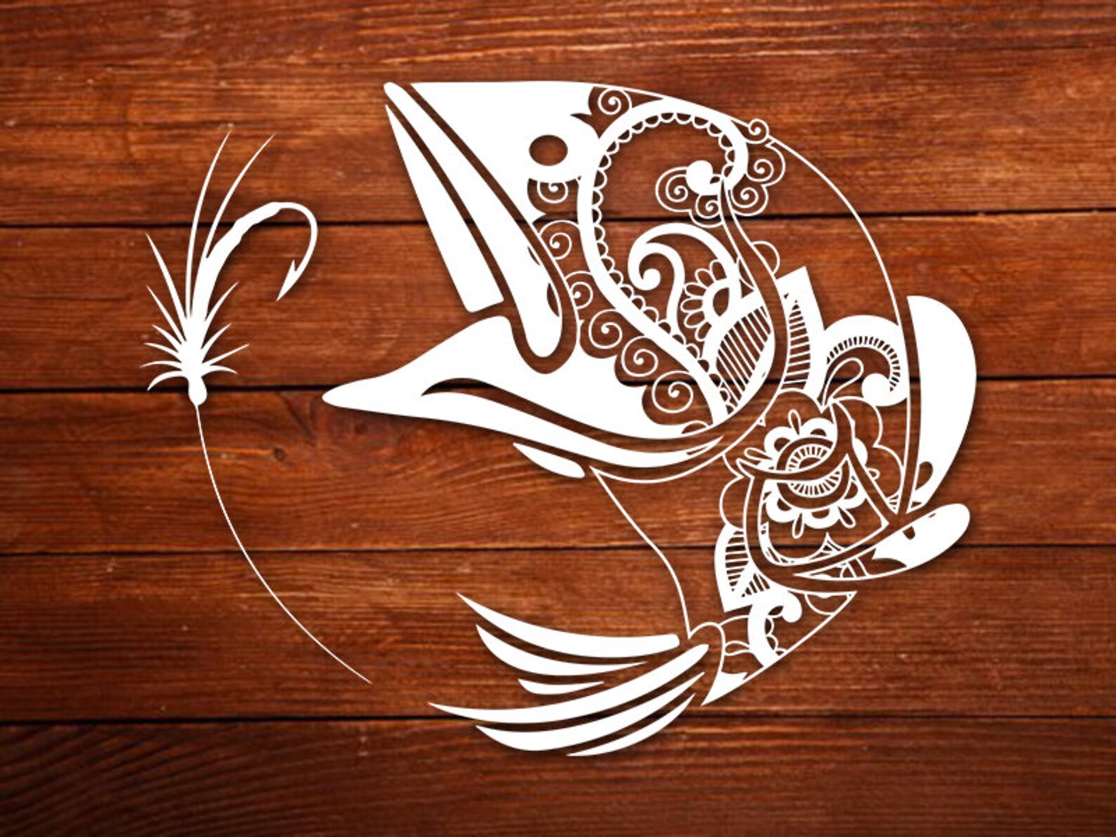 Fish Mandala Svg Fisherman Svg Fish Zentangle Svg Files for - Etsy