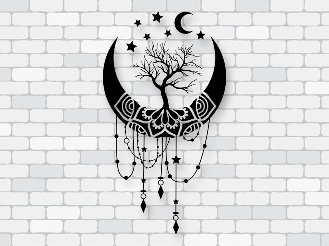 Tree Mandala Svg Tree Mandala in Moon Svg Tree Svg Moon - Etsy