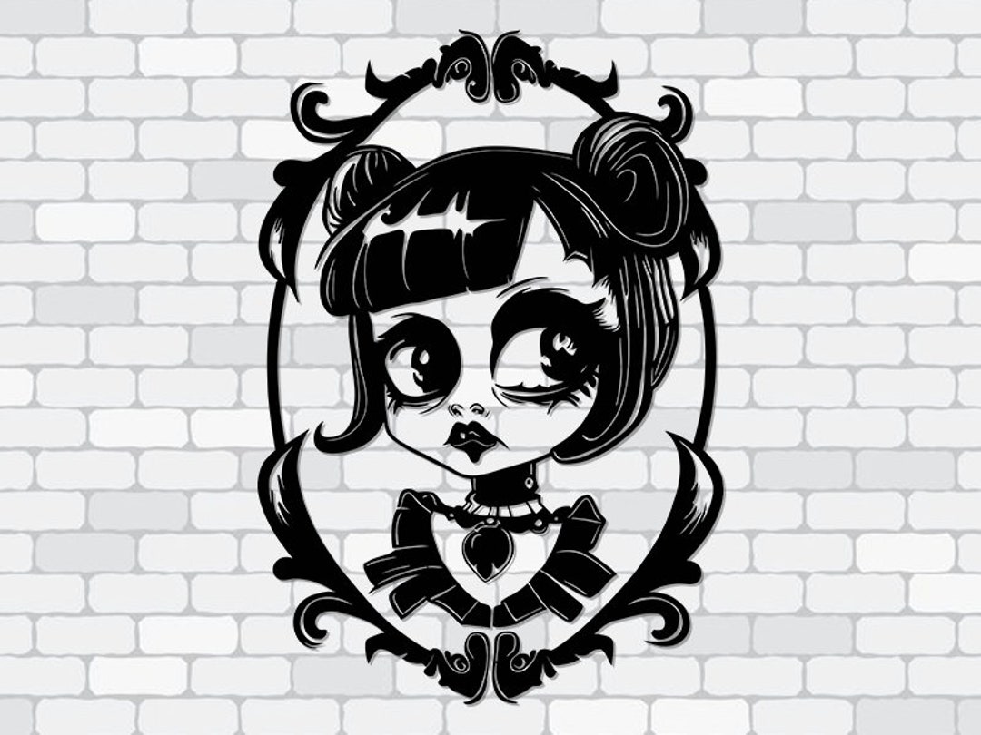 Gothic Girl Svg, Gothic Eps, Digital File Gothic Girl for Printing on T ...