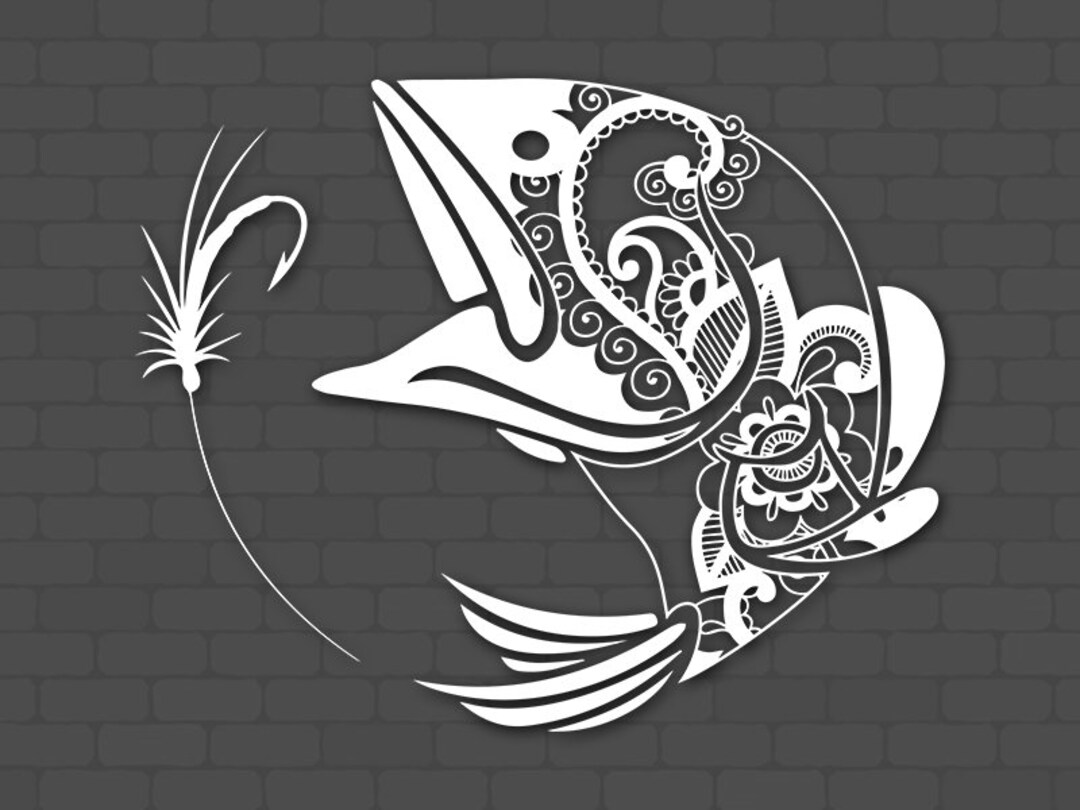 Fish Mandala Svg, Fisherman Svg, Fish Zentangle Svg, Files for ...