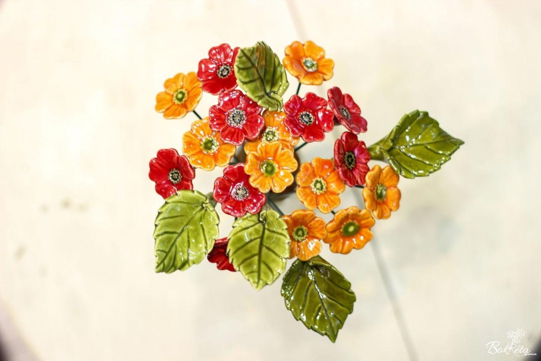 Ceramic Mini Poppy 10 Pcs. Decorative Unique Ceramic Flower - Etsy