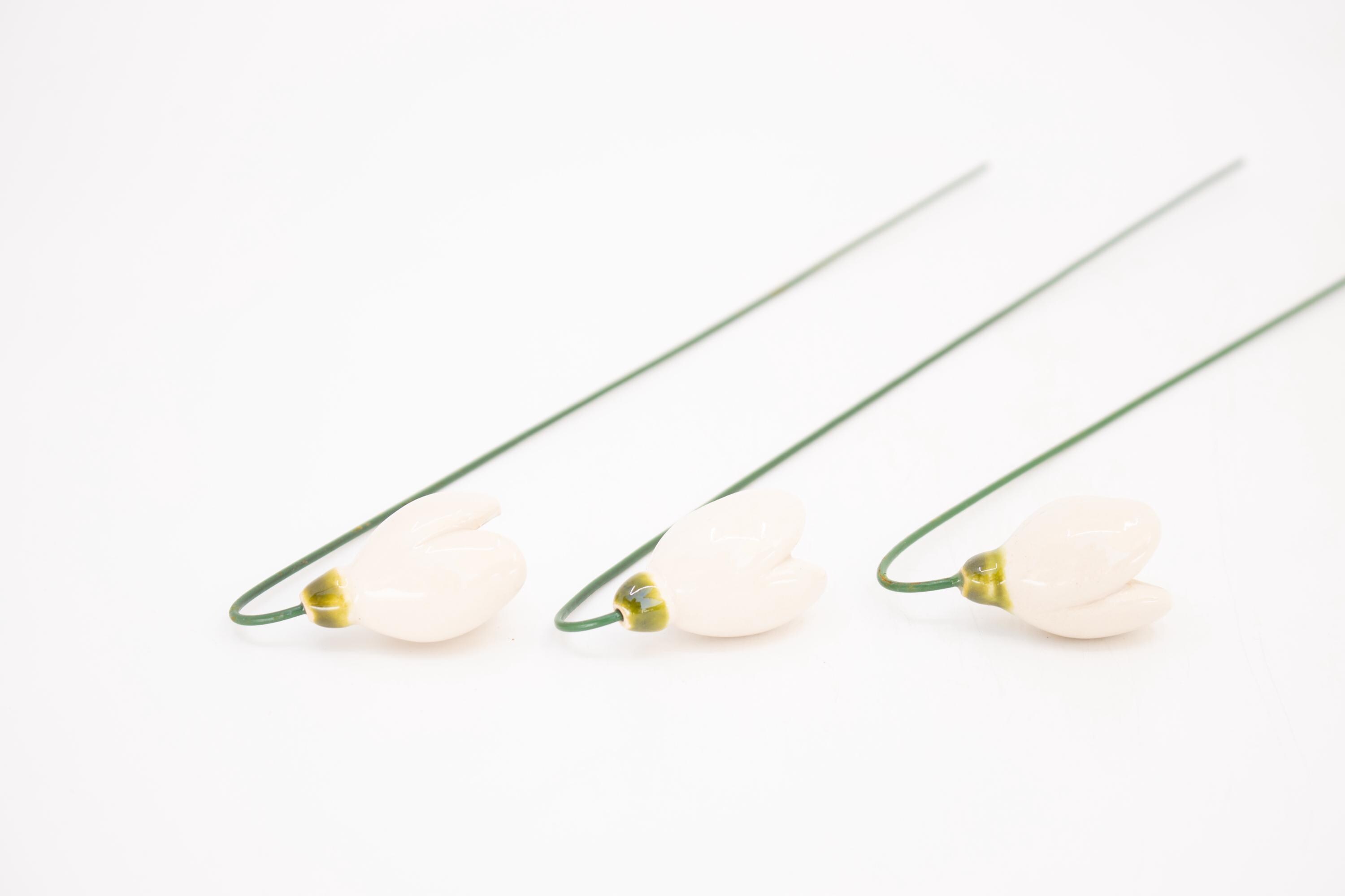 Ceramic Snowdrop 7 Pcs. - Decorative, Unique Ceramic Flower for Home ...