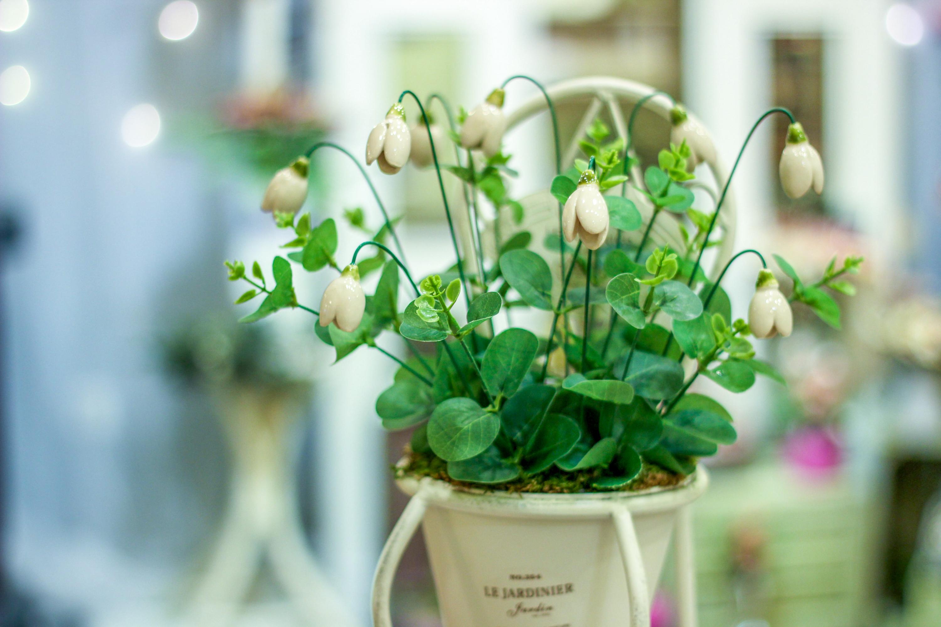 Ceramic Snowdrop 7 Pcs. - Decorative, Unique Ceramic Flower for Home ...