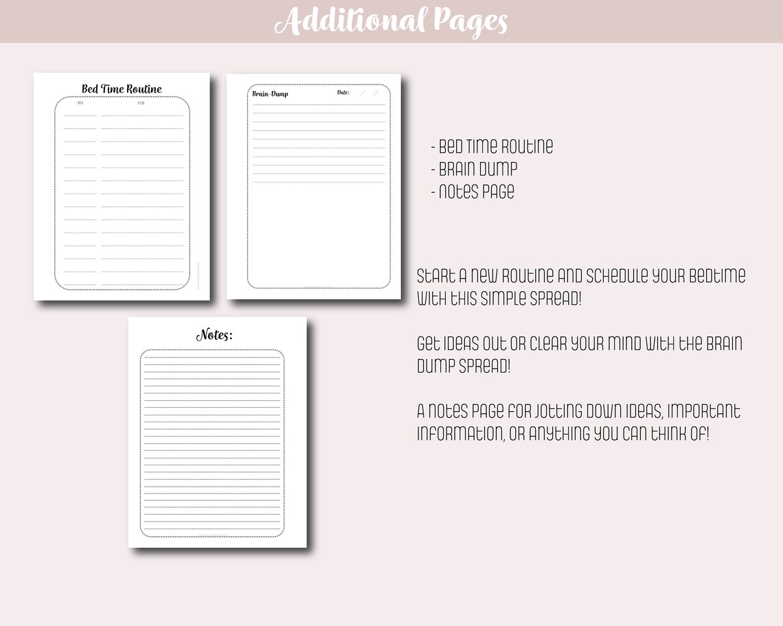 Printable Wellness Planner Bundle - for Self Care - Habit Tracker, Goal ...