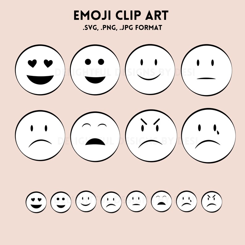 Emoji Clip Art Bundle, Digital Clip Art For, Scrapbooking, Card Making ...