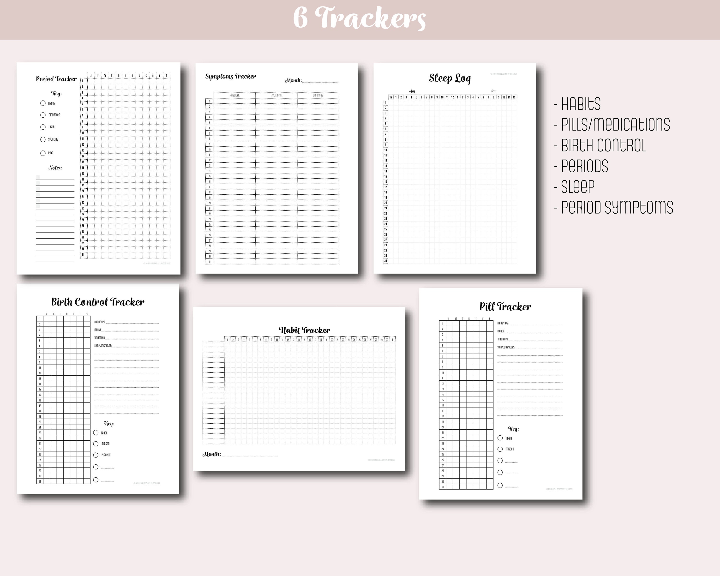Printable Wellness Planner Bundle for Self Care Habit Tracker, Goal ...